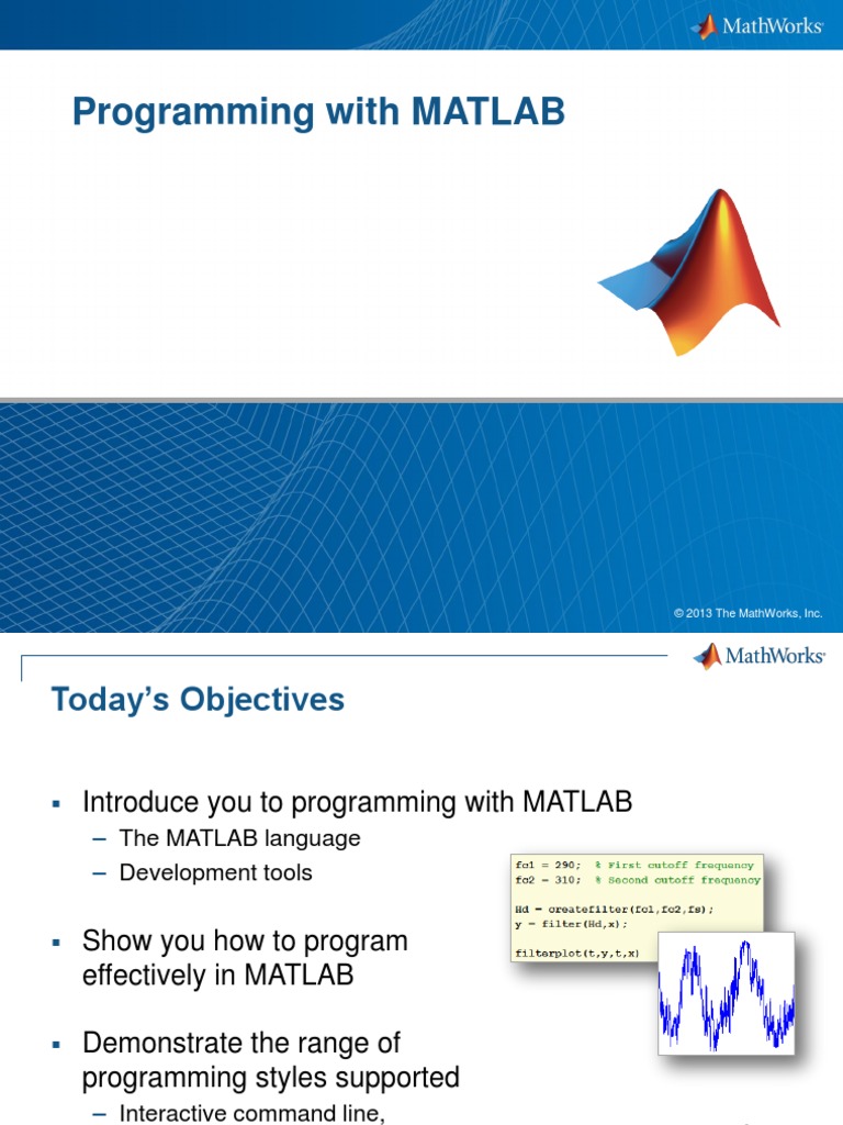 Programming With MATLAB | PDF | Matlab | Computer Programming