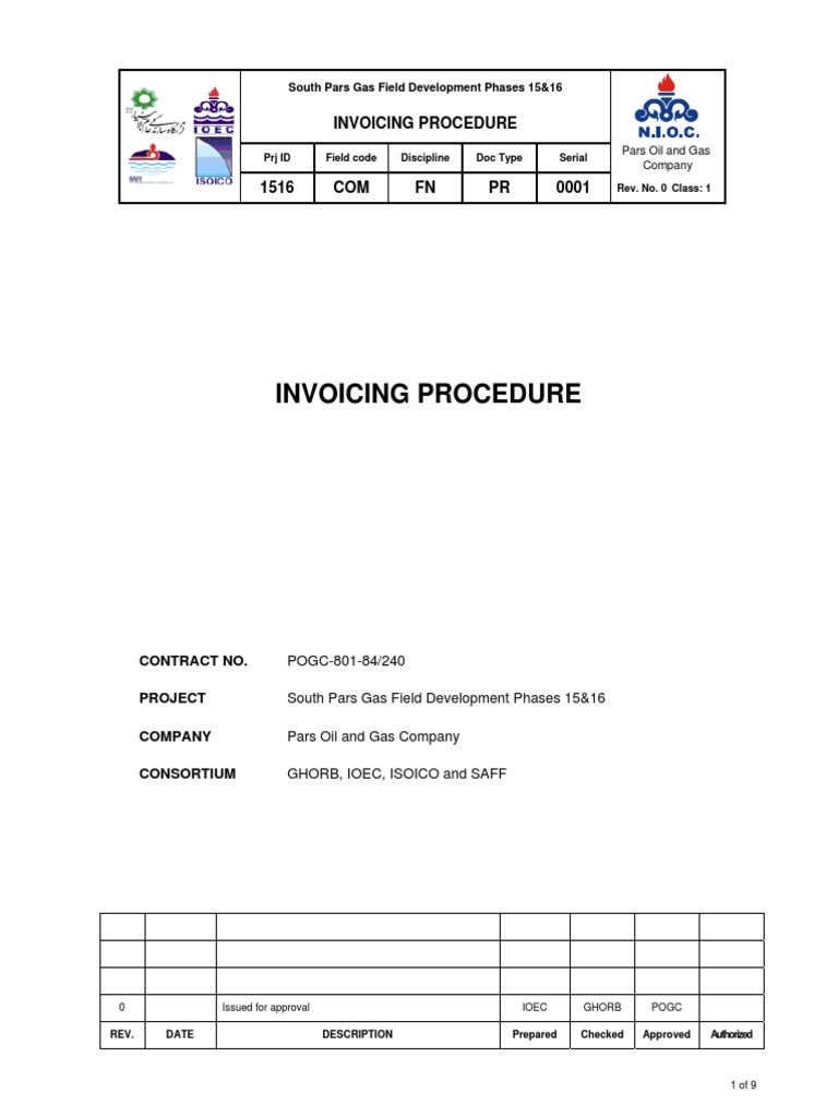 Invoicing_Procedure 1516-Rev00 (Submitted by IOEC) | Invoice | Payments