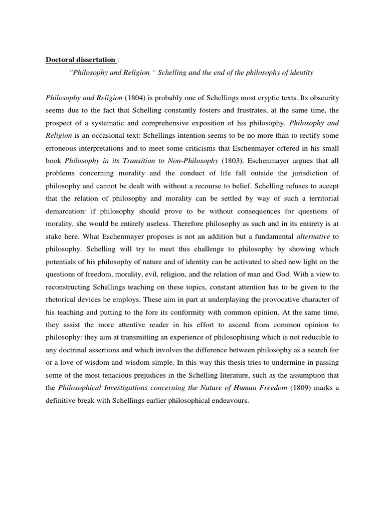 Schelling and the End of the Philosophy of Identity: Reconciling ...