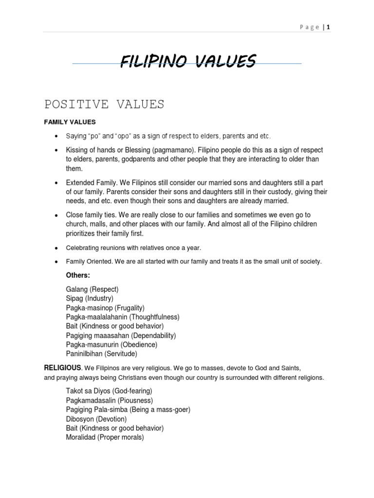 Filipino Values | Science