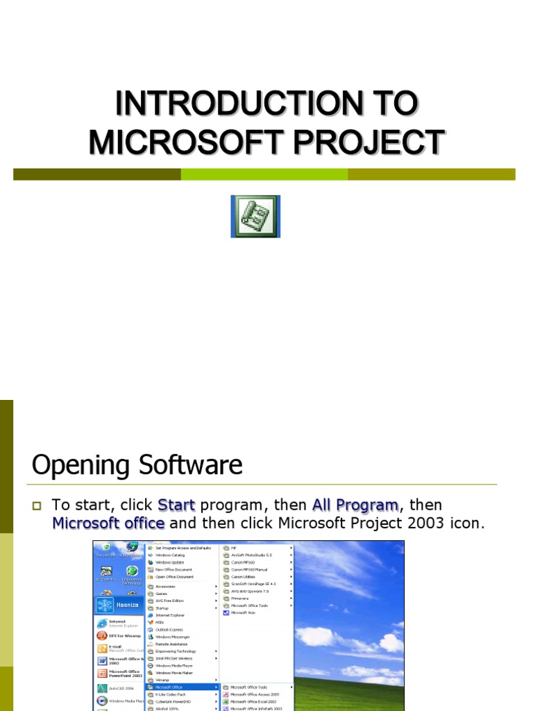 Microsoft Project 2003 Overview | PDF | Software | System Software