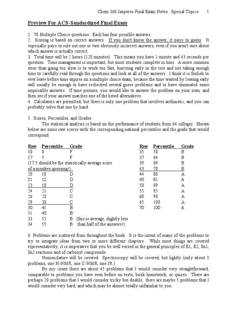Final Exam ACS 360 Preview | PDF | Chirality (Chemistry) | Multiple Choice