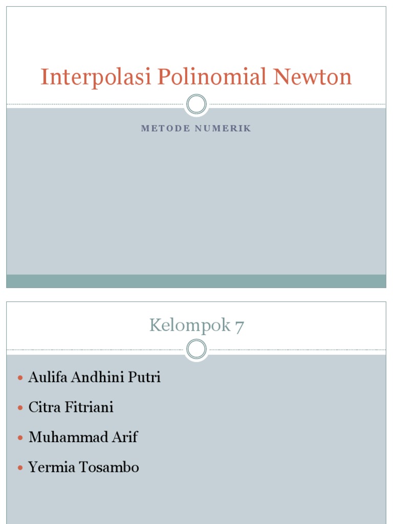 Interpolasi Polinomial Newton | PDF