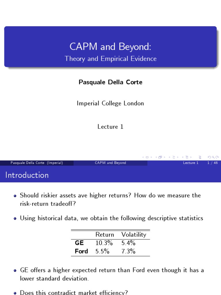 CAPM | PDF