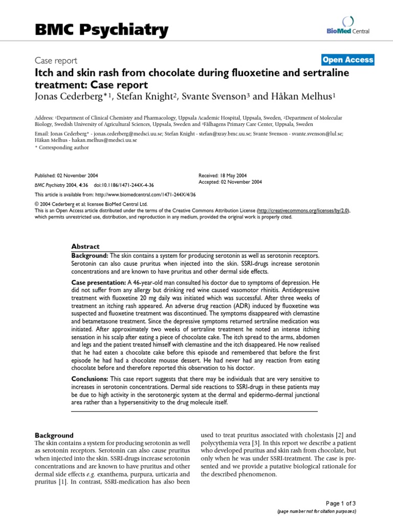 Itch and Skin Rash From Chocolate During AD | PDF