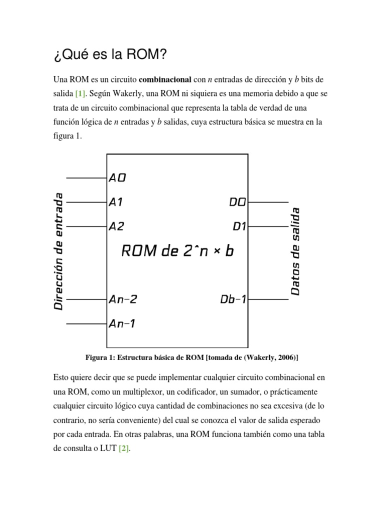 Características y Función de la ROM | PDF | Poco | Memoria de sólo lectura