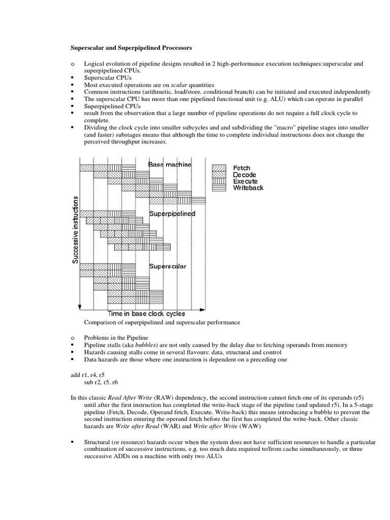 Superscalar and Superpipelined Processors | PDF | Central Processing Unit | Digital Electronics