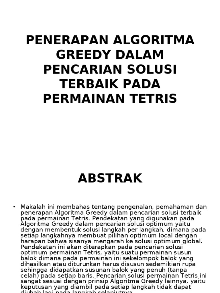 Penerapan Algoritma Greedy Dalam Pencarian Solusi | PDF