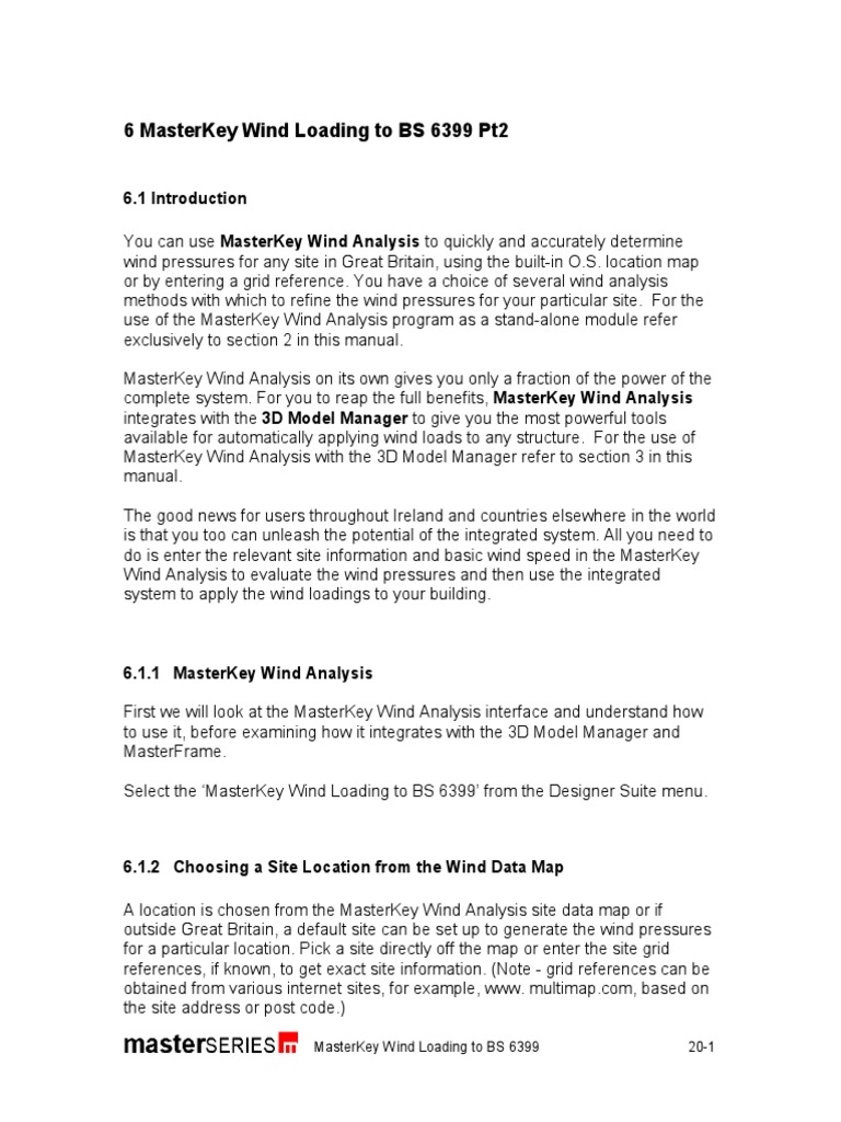 MasterKey Wind Loading To BS 6399 | PDF | Map | Wound