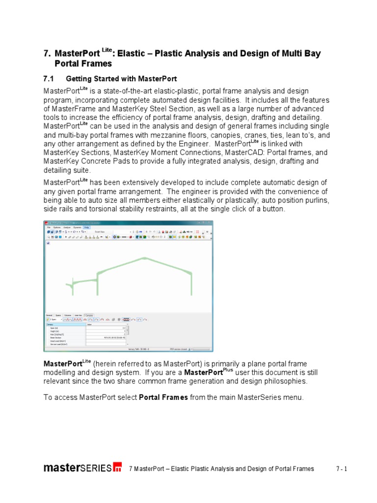 MasterPort Portal Frame Design | PDF | Bending | Plasticity (Physics)