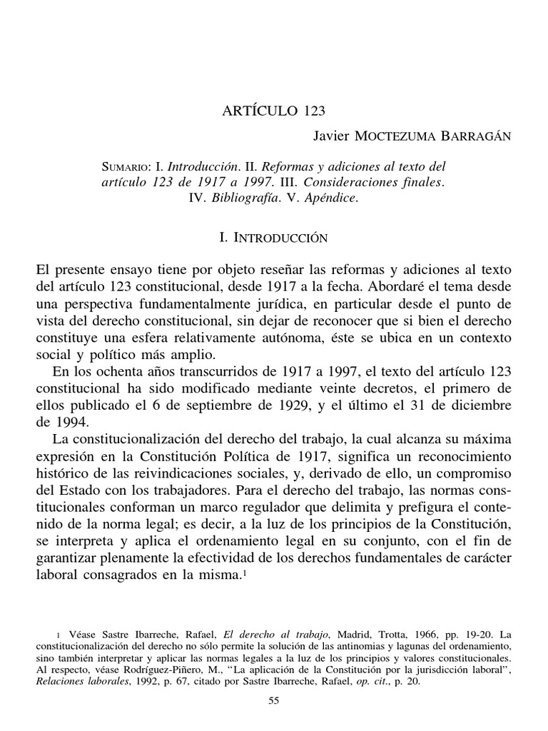 Articulo 123 de la Constitucion de 1917