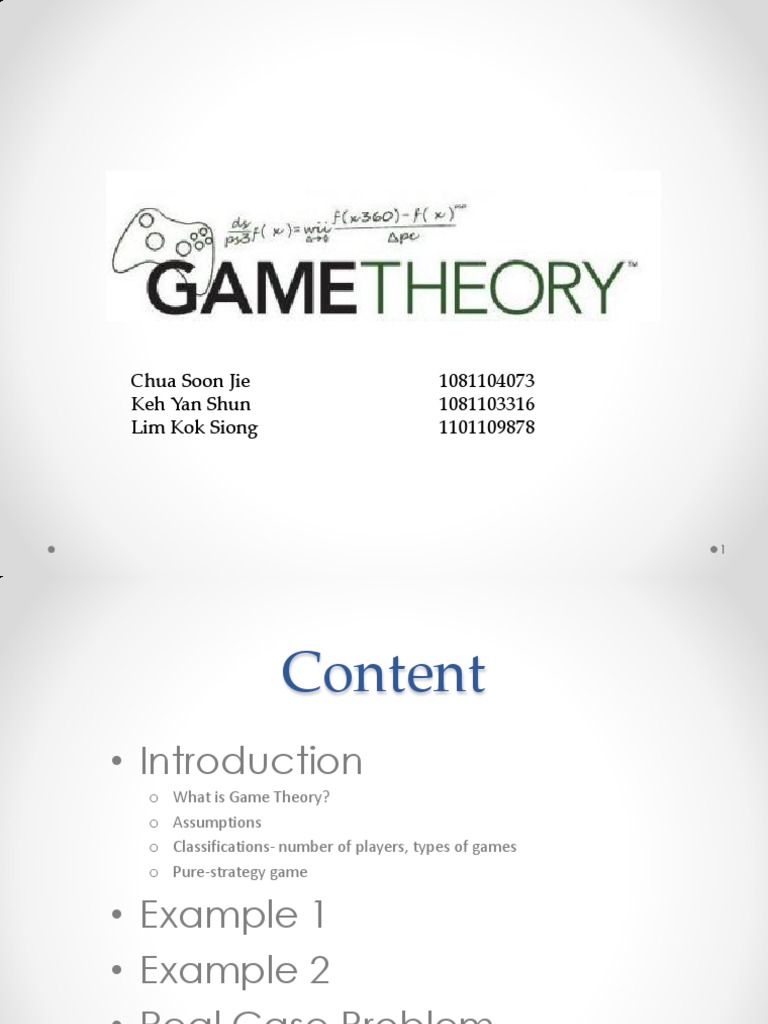 Two-Person Zero-Sum Game Analysis | PDF | Economics Of Uncertainty ...