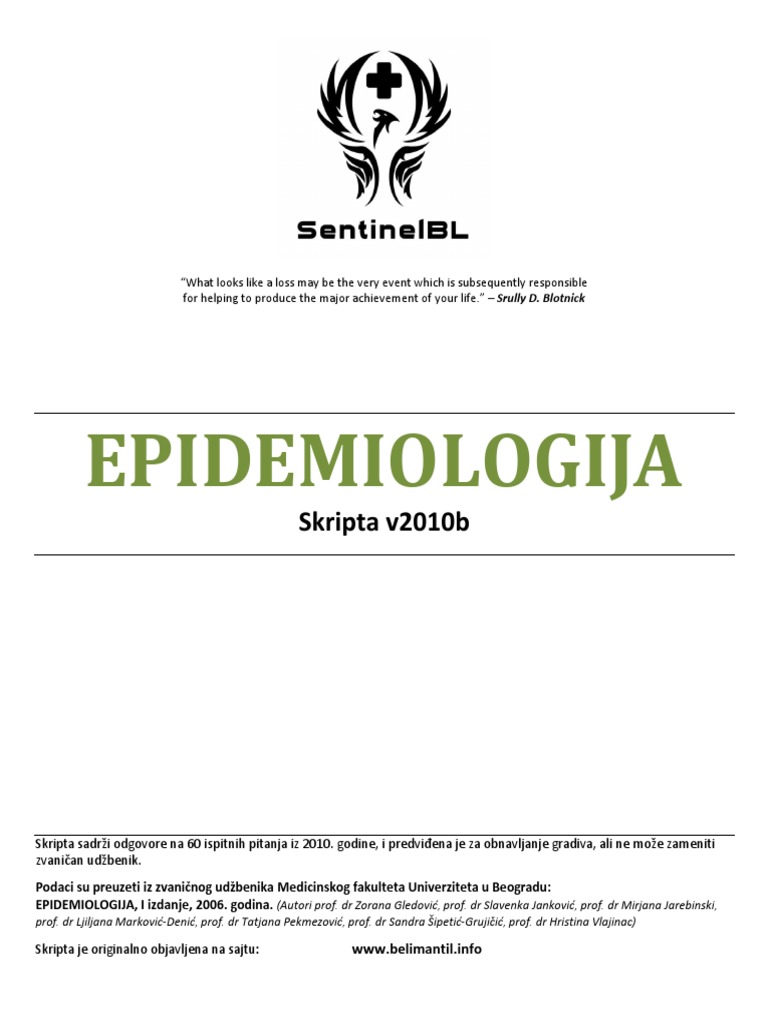 Epidemiologija (Skripta) | PDF