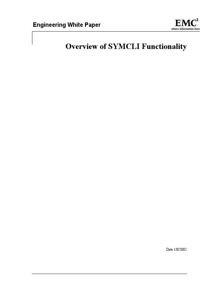 Overview Symcli | PDF | File System | Databases