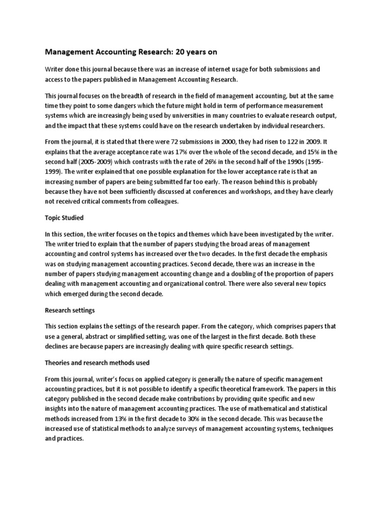 Management Accounting Research | PDF | Management Accounting | Science ...