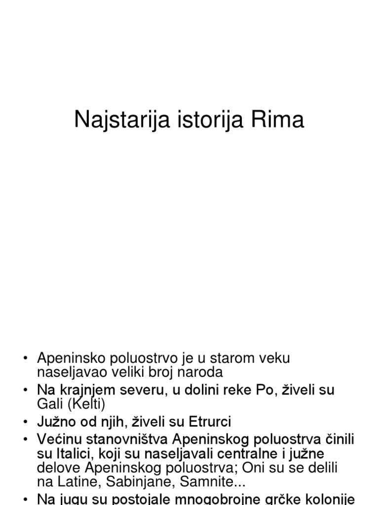 Najstarija Istorija Rima | PDF