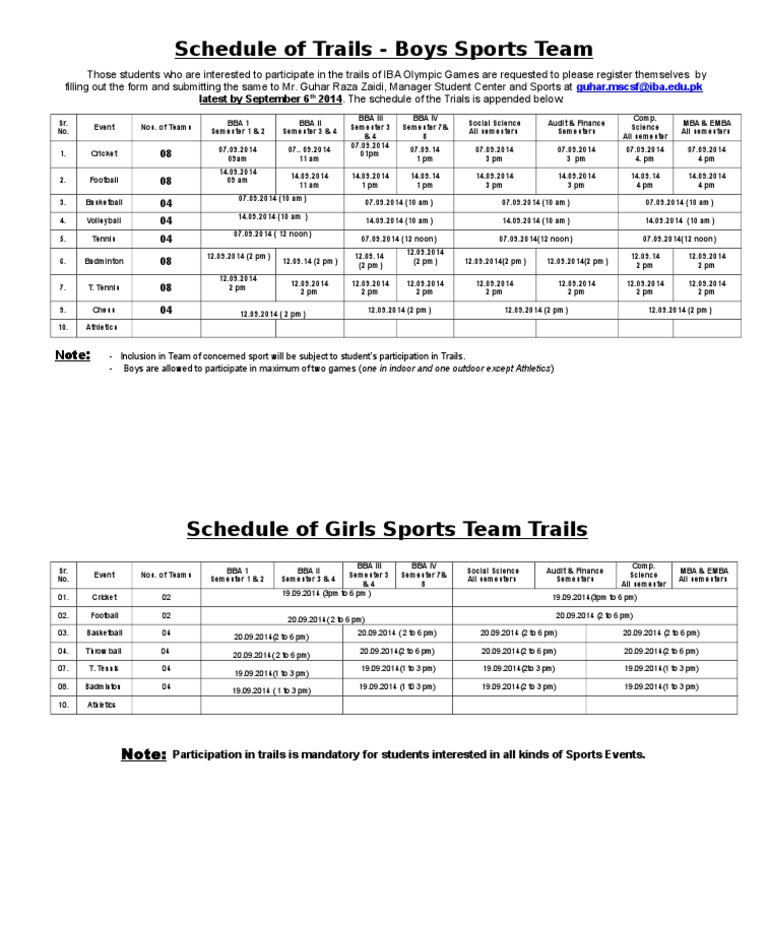IBA Olympic Games Trials Schedule | PDF