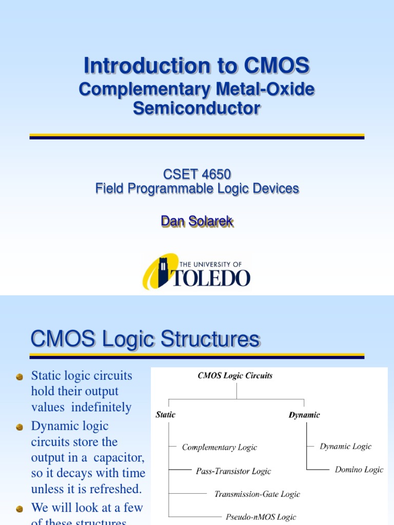 Introduction To CMOS: Complementary Metal-Oxide Semiconductor | PDF ...