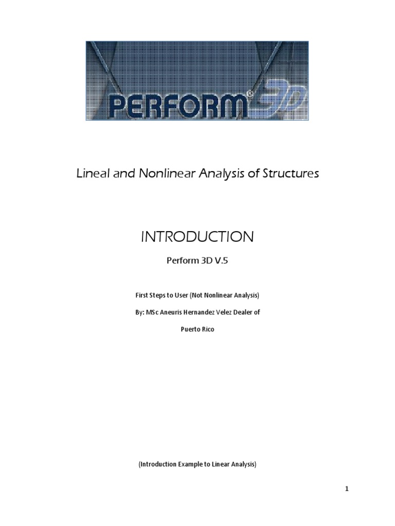An Introduction to Linear and Nonlinear Structural Analysis Using SAP2000 and PERFORM 3D | PDF ...