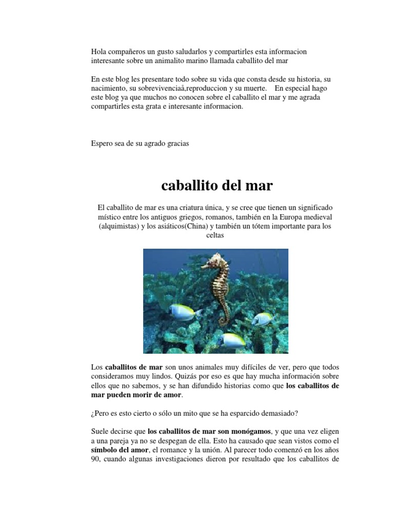 Caballito Del Mar | PDF | Biología | Science