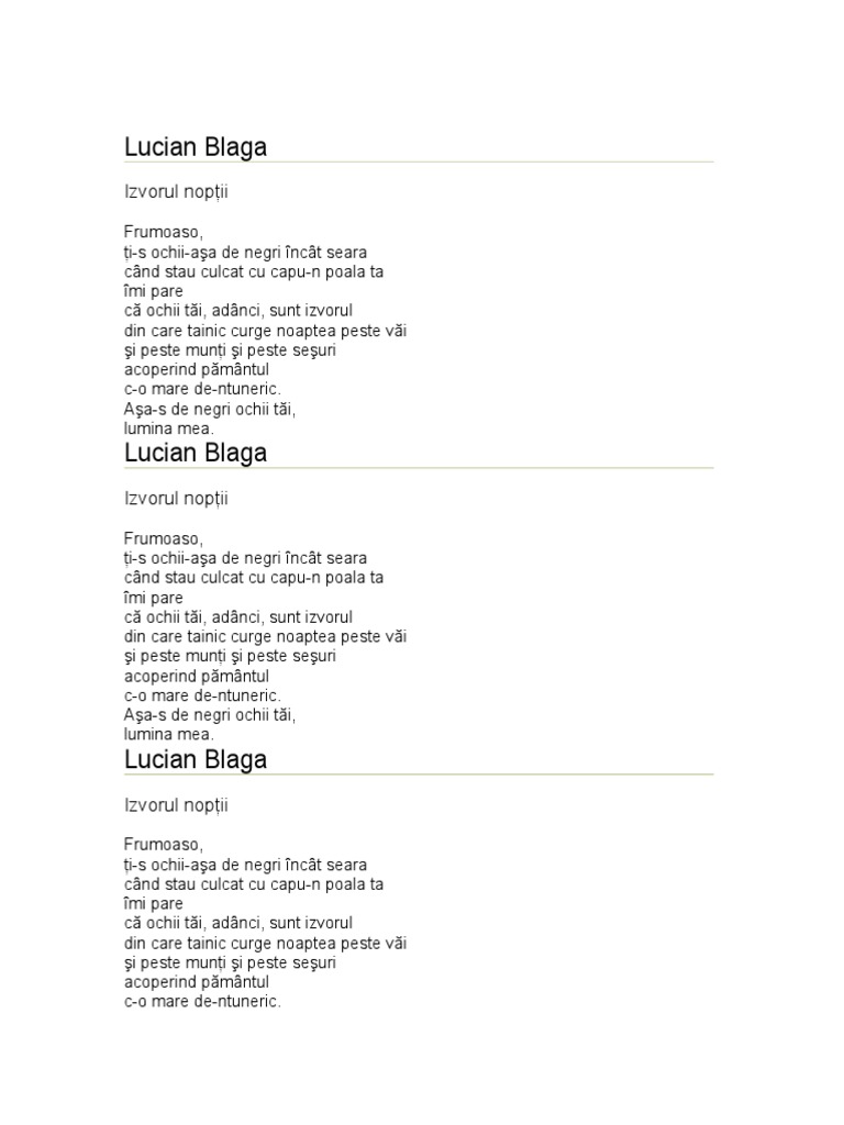 Izvorul Noptii Argumentare Gen Liric - Wisata kuliner