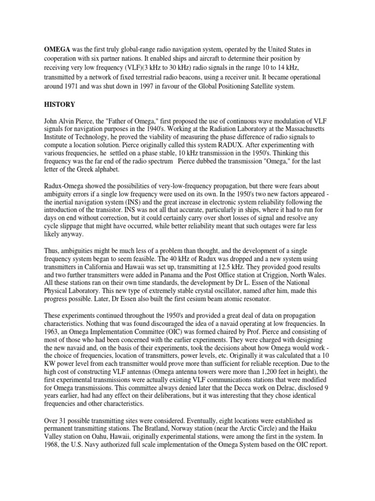 Omega | PDF | Radio | Transmitter