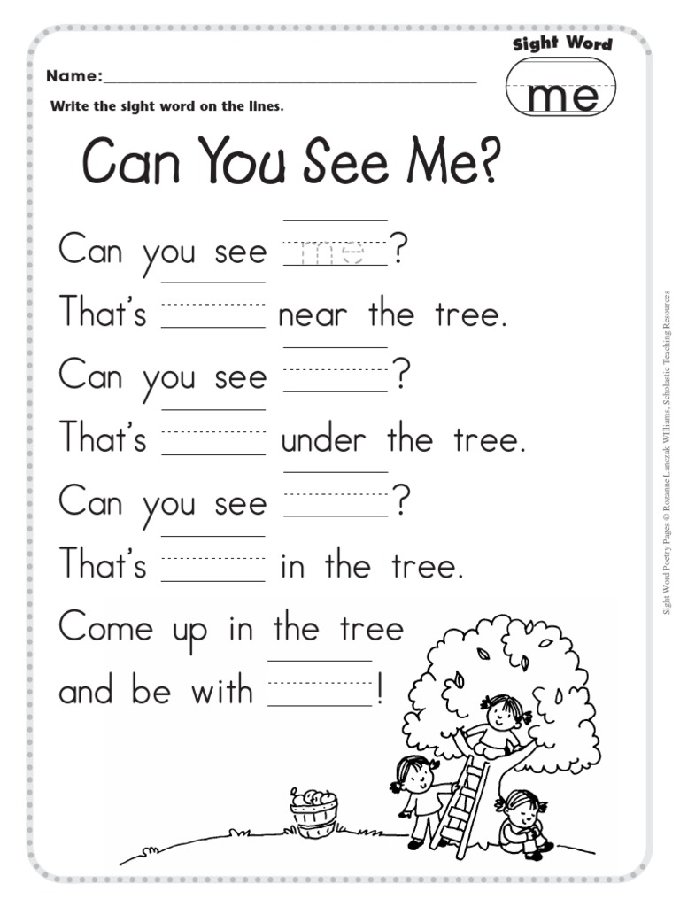 Sight Words Poetry Pages255b1255d | PDF