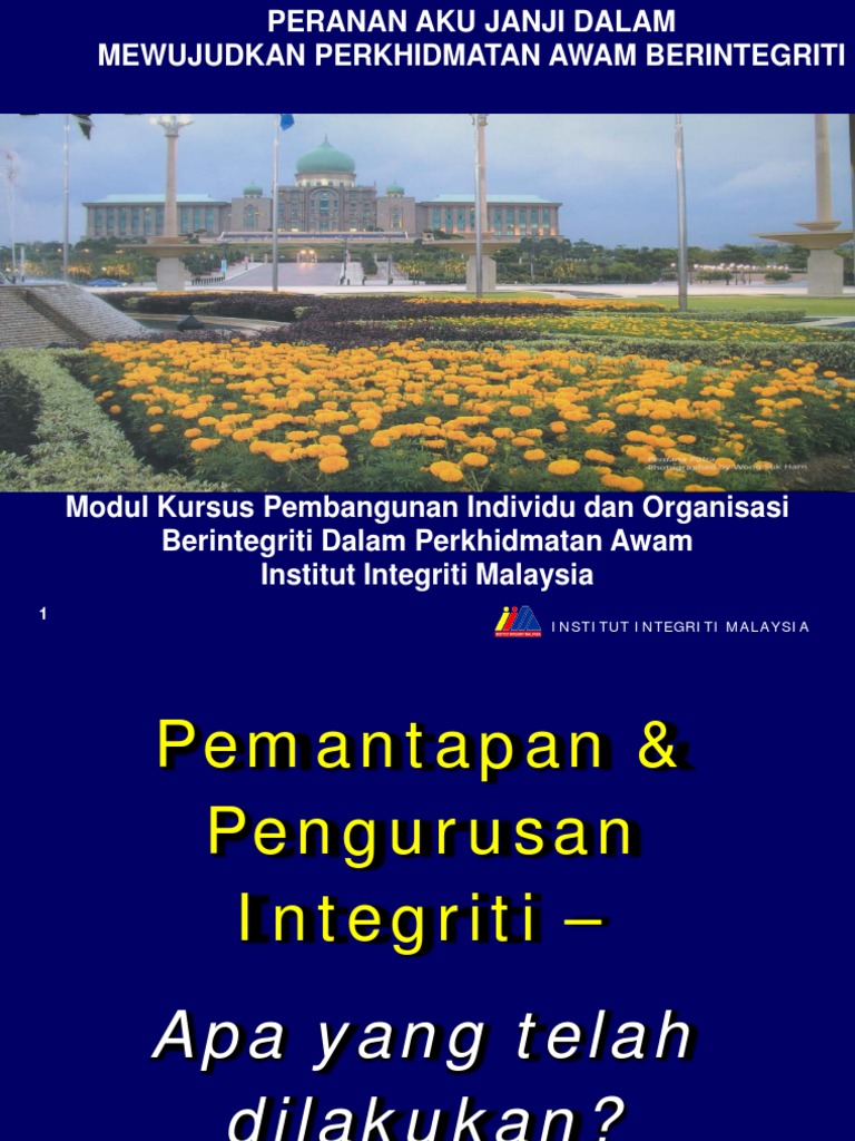 Peranan Aku Janji Dalam Mewujudkan Perkhidmatan Berintegriti | PDF