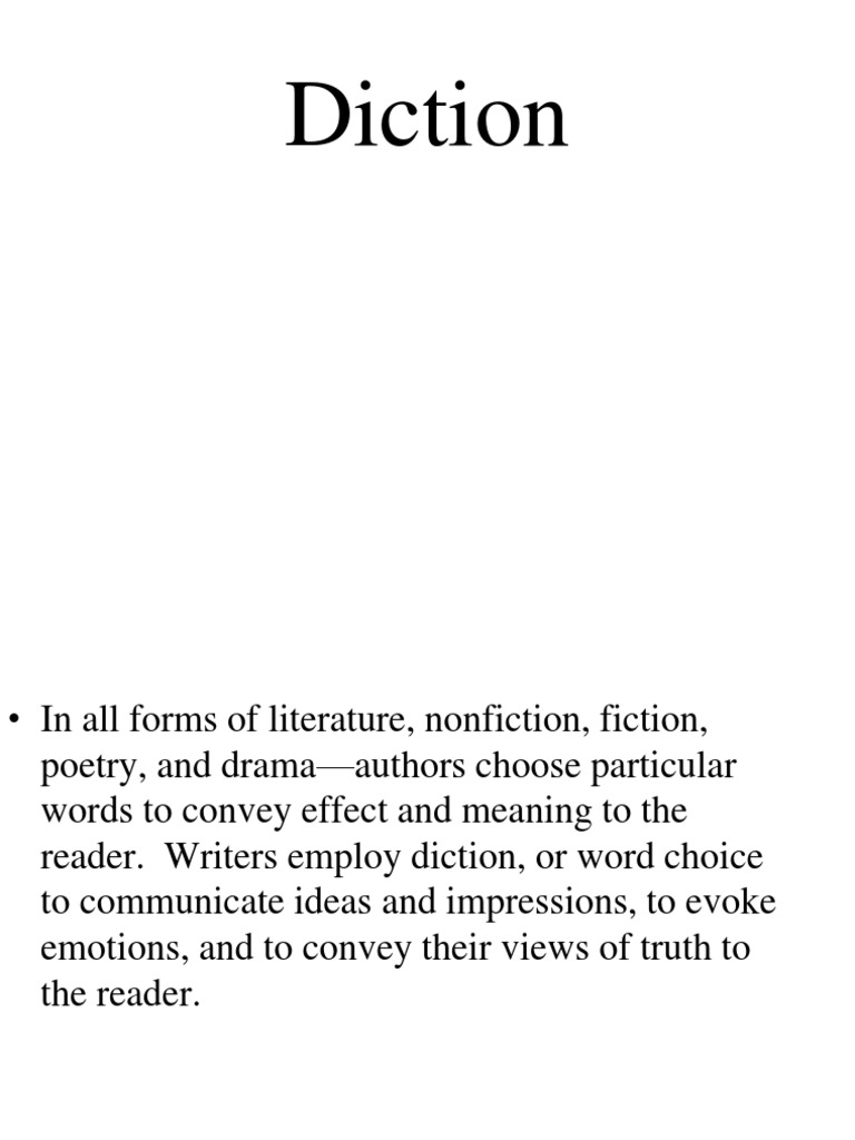 Diction Powerpoint | PDF | Idiom | Slang