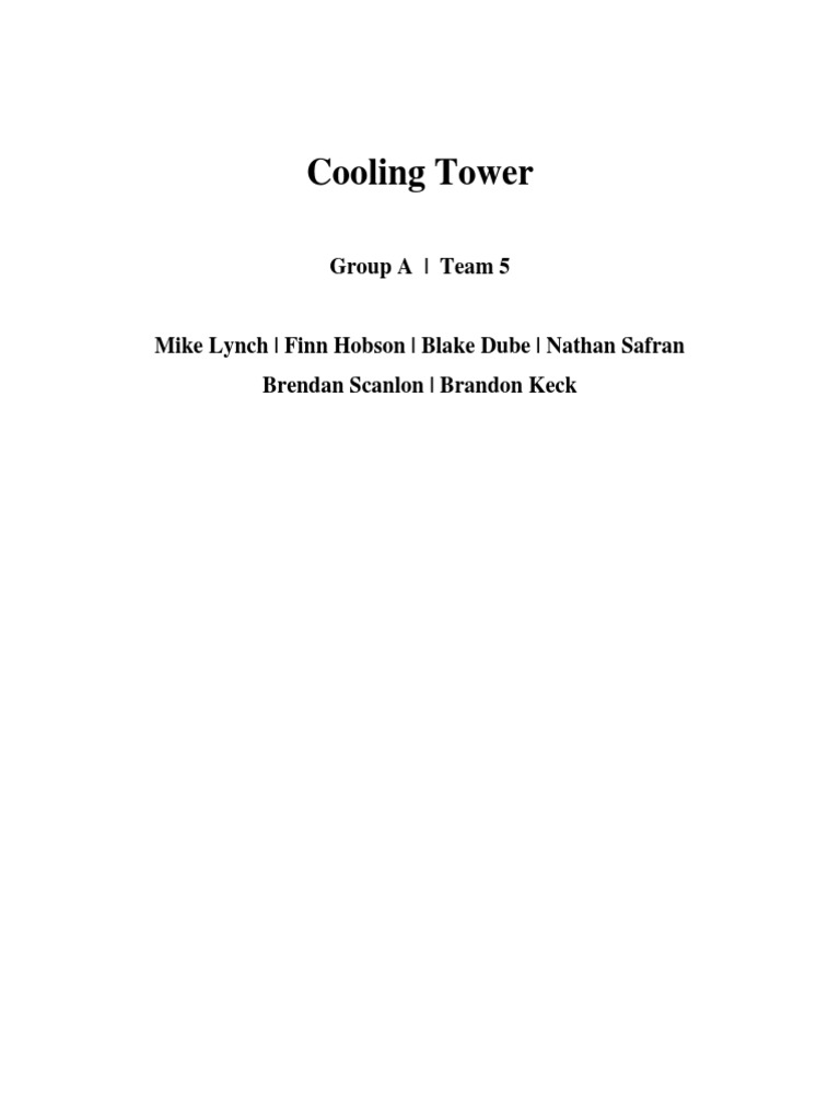 Cooling Tower Lab Pdf Evaporation Heat