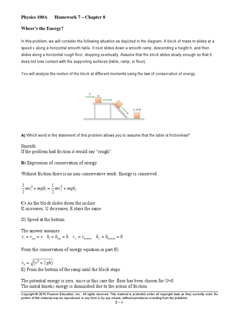 hw7 ch8 | PDF | Potential Energy | Friction