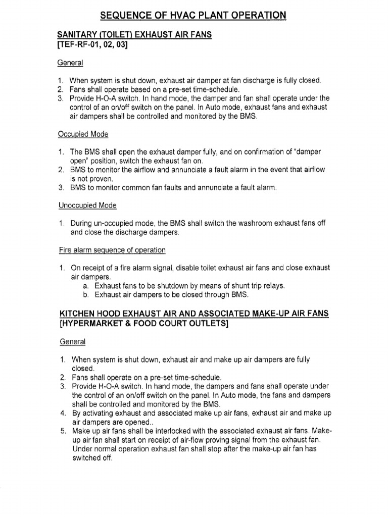 Sequence of Operation | PDF