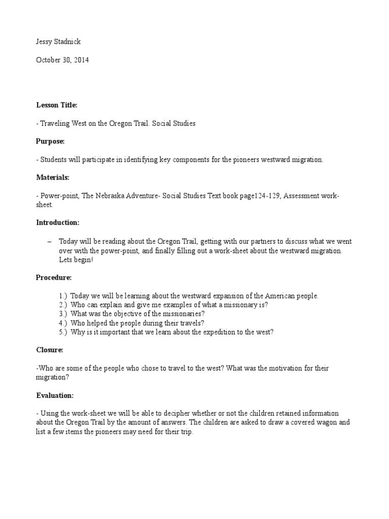 Oregonlessonpdf | PDF | Travel | Science & Mathematics