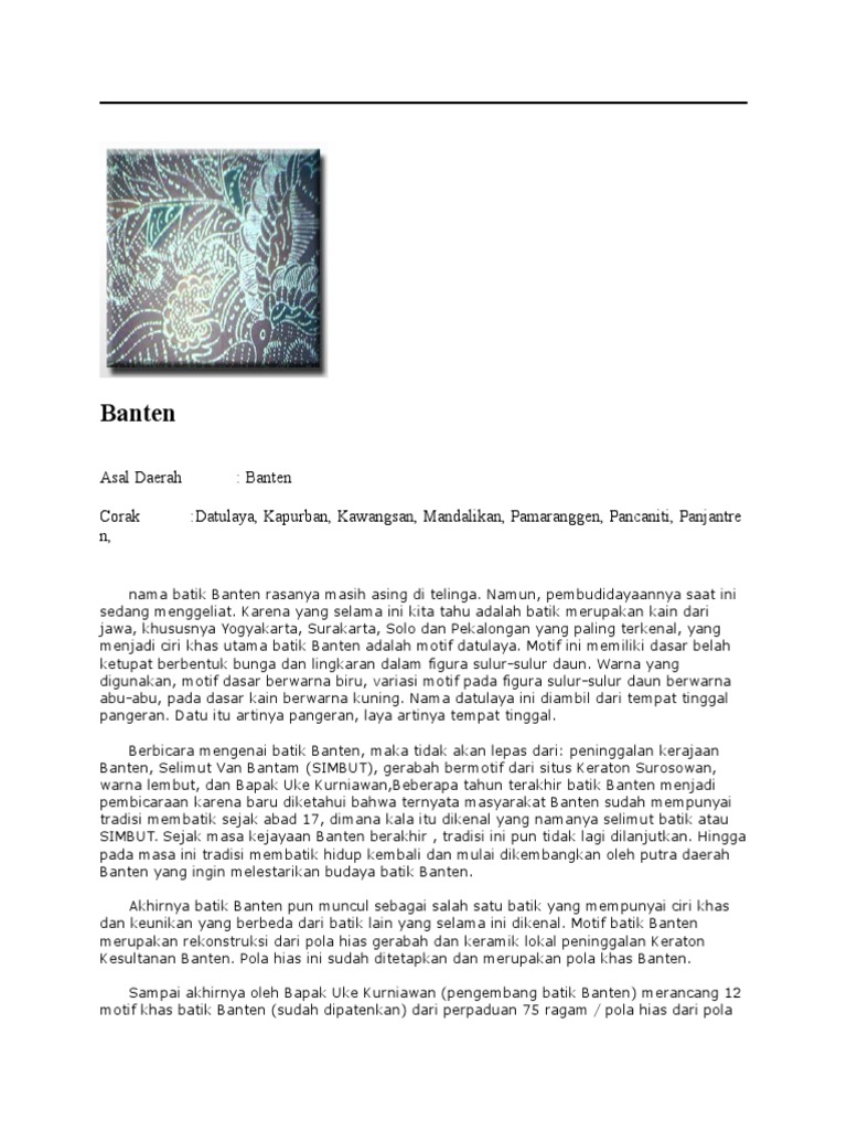 Motif Batik Nusantara | PDF | Seni