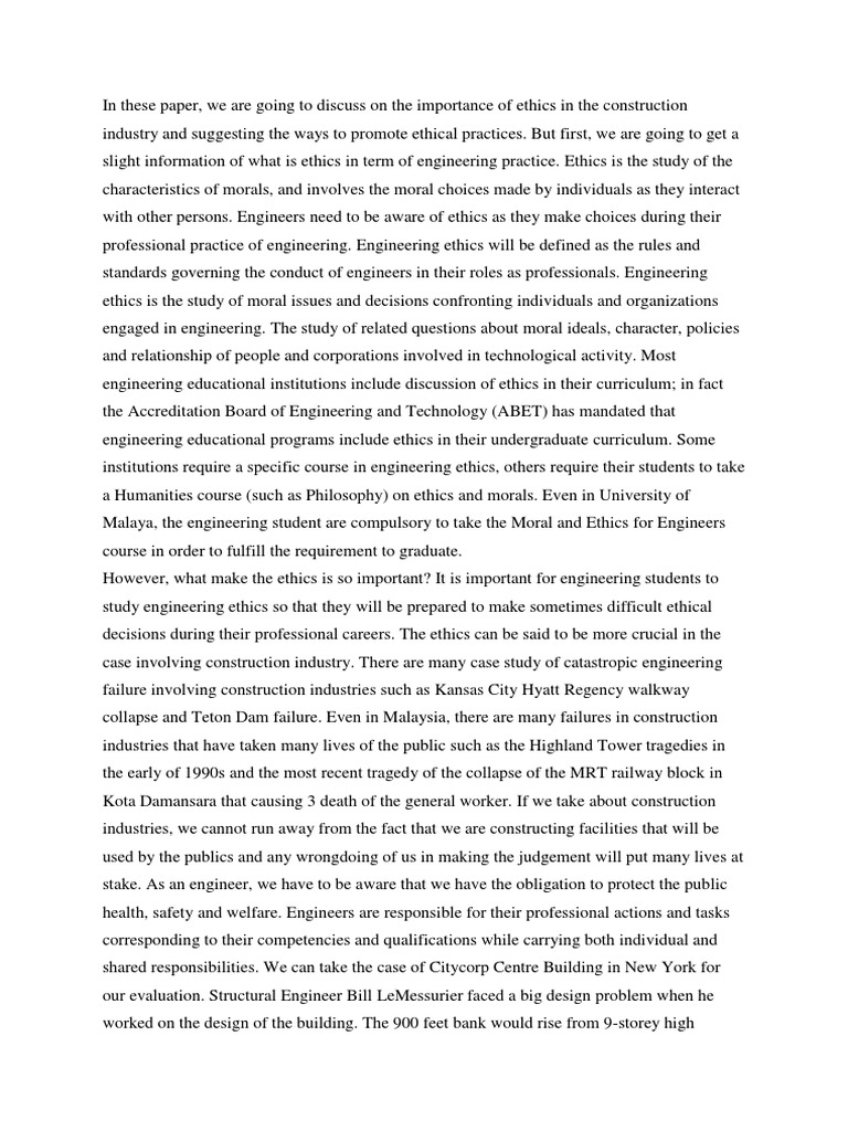 Ethics in Construction Industry | Engineer | Engineering