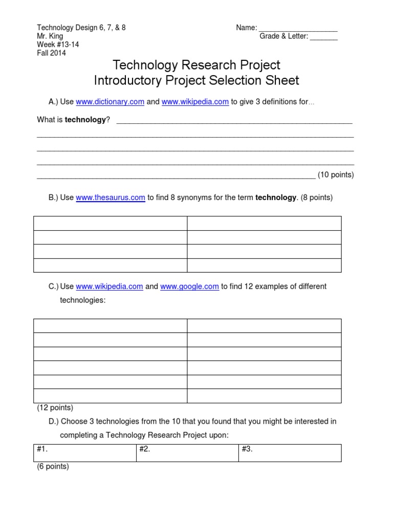 Technology Research Project Guide | PDF | Computers