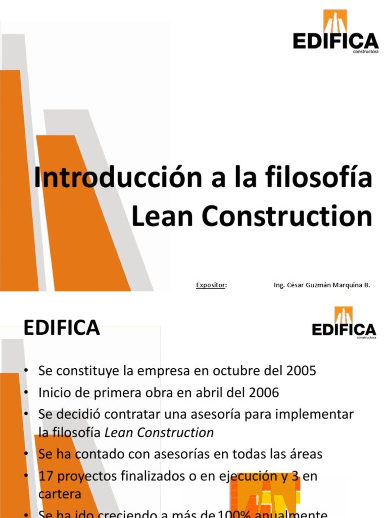 Introducción A La Filosofía Lean Construction | PDF | Planificación | Inventario