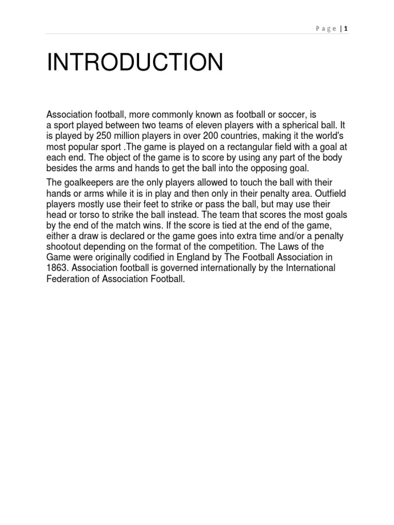 Introduction to Football History | PDF | Association Football | Team Sports