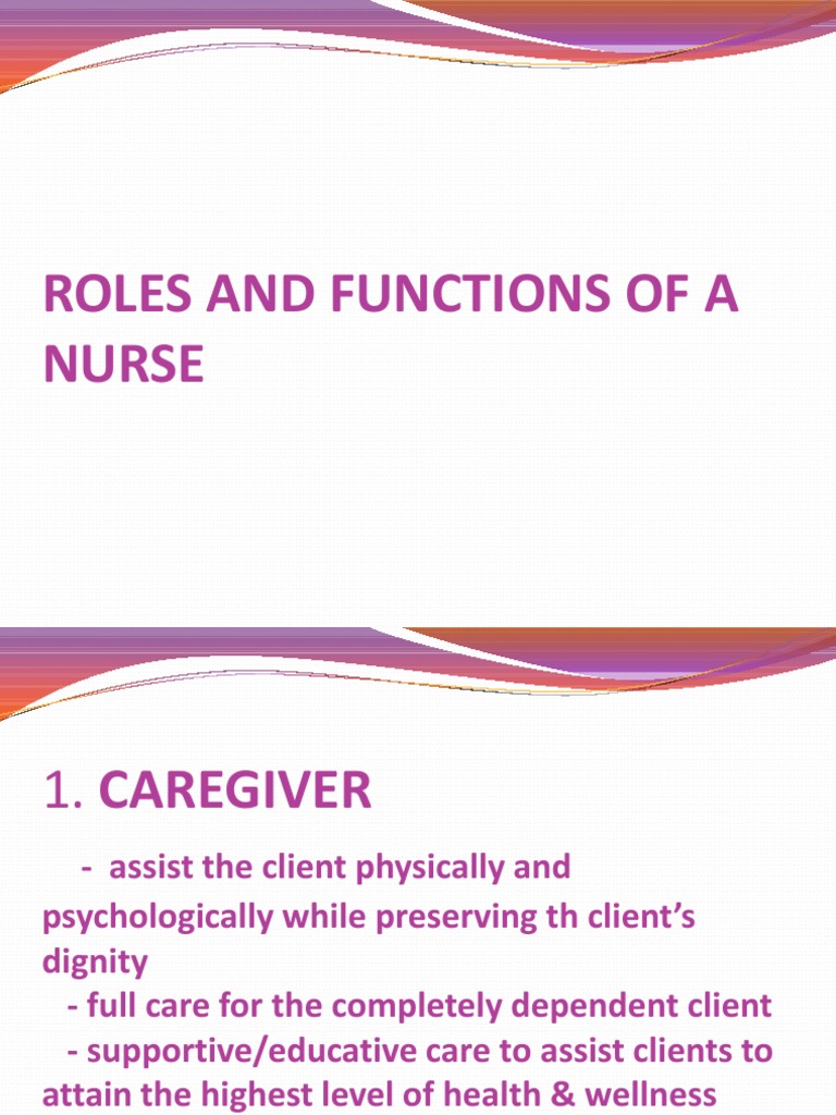 Roles and Functions of A Nurse | PDF | Nursing | Leadership