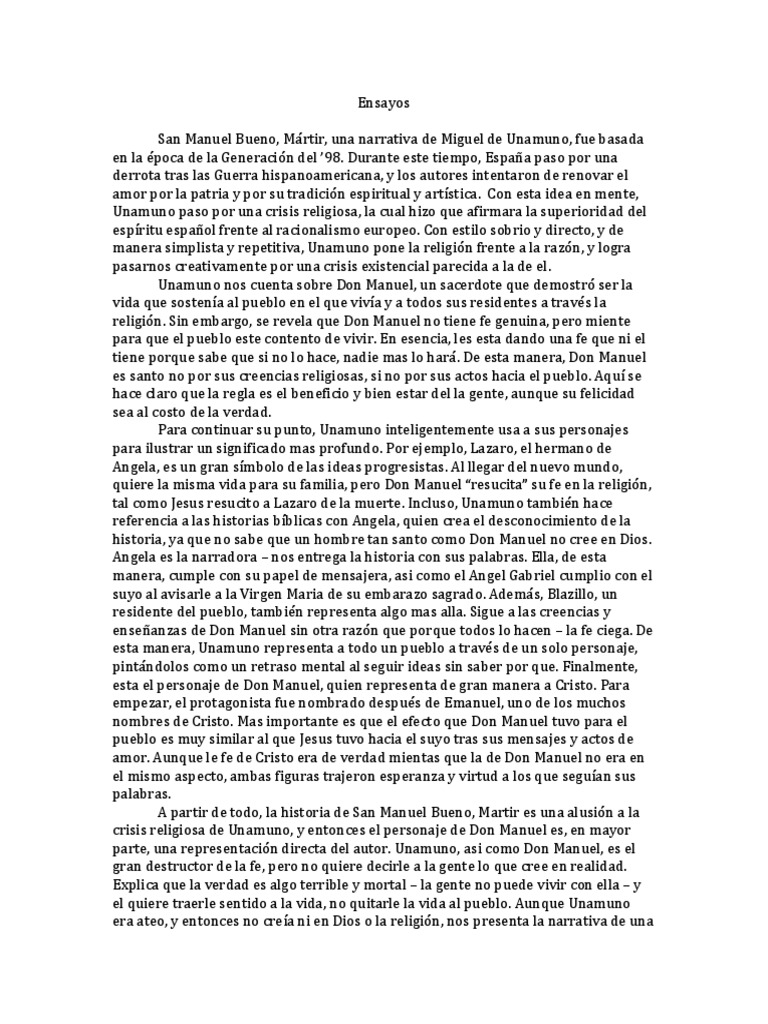 San Manuel Bueno, Martir | PDF | Fe | Santo