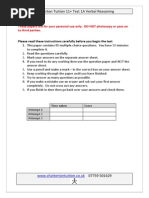 CGP 11+ Verbal Reasoning Sample Test | PDF | Standardized Tests | Tests