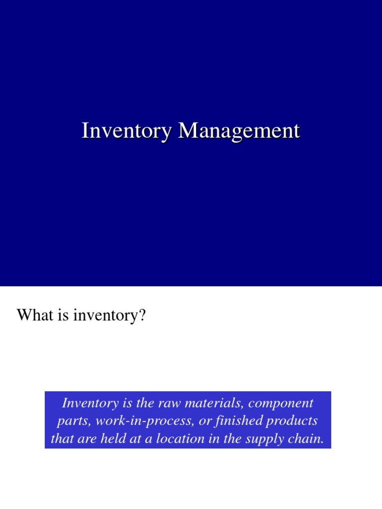 Inventory Management | PDF | Inventory | Standard Deviation
