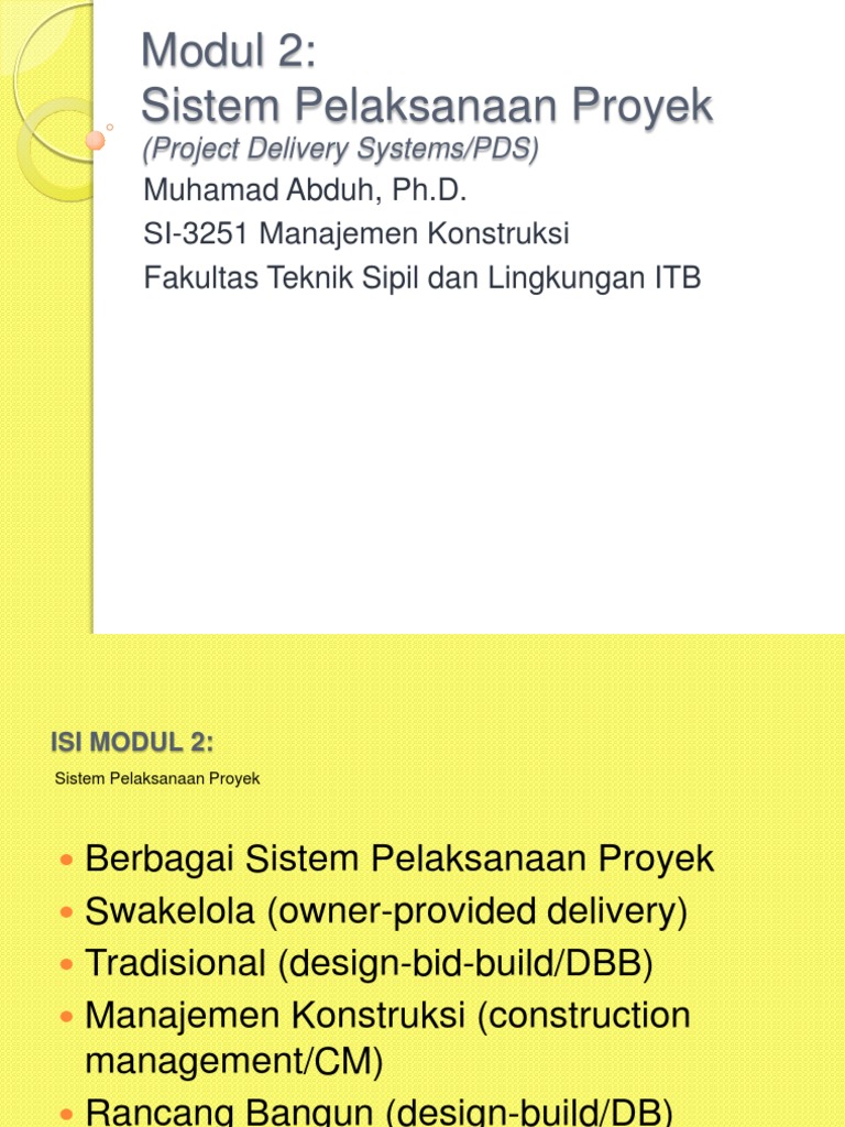 Modul 2 Project Delivery Methods | PDF