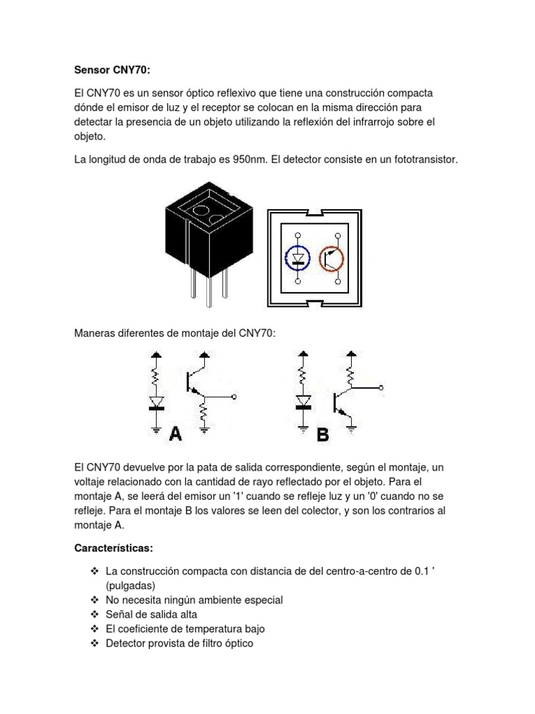 Sensor CNY70 | PDF | Diodo emisor de luz | Infrarrojo