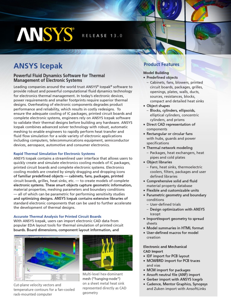 Ansys Icepak Brochure | Electronics | Heat Transfer