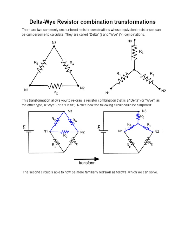 Delta-Wye Resistor Transformations | PDF