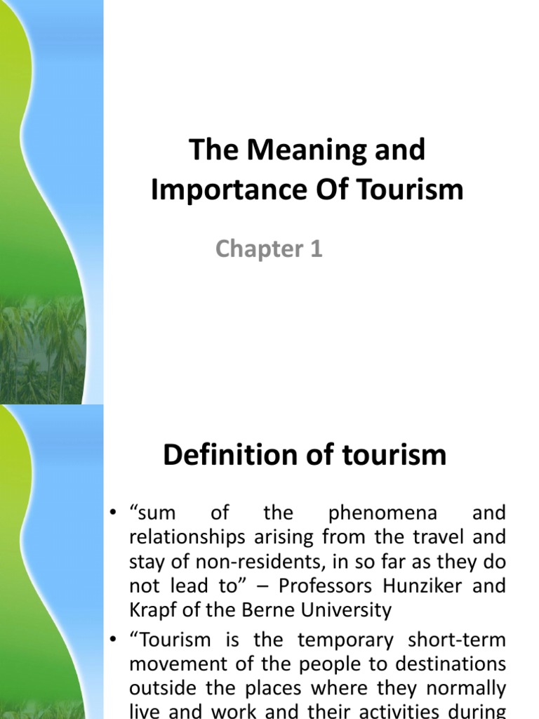 Chapter 1the Meaning and Importance of Tourism | PDF | Tourism ...