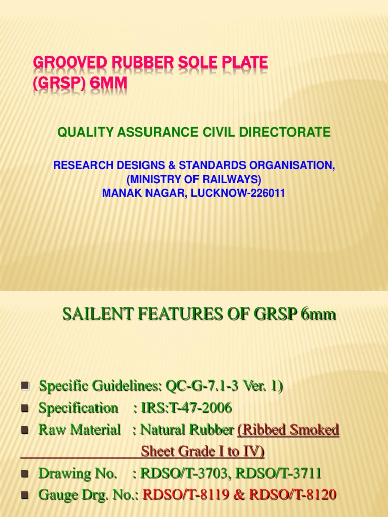 Grooved Rubber Sole Plate Specification | PDF | Ultimate Tensile ...