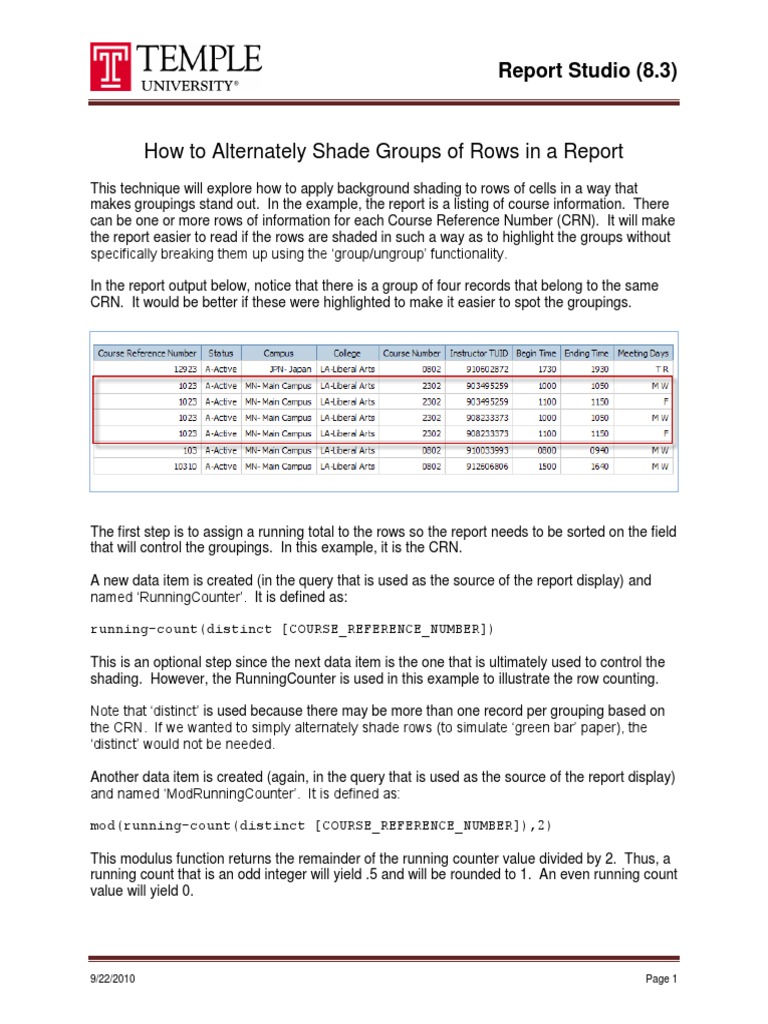 How To Alternately Shade Groups of Rows | PDF | Variable (Computer ...