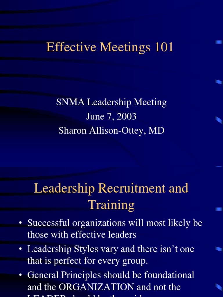 Effective Meetings 101 | Download Free PDF | Leadership | Public Sphere